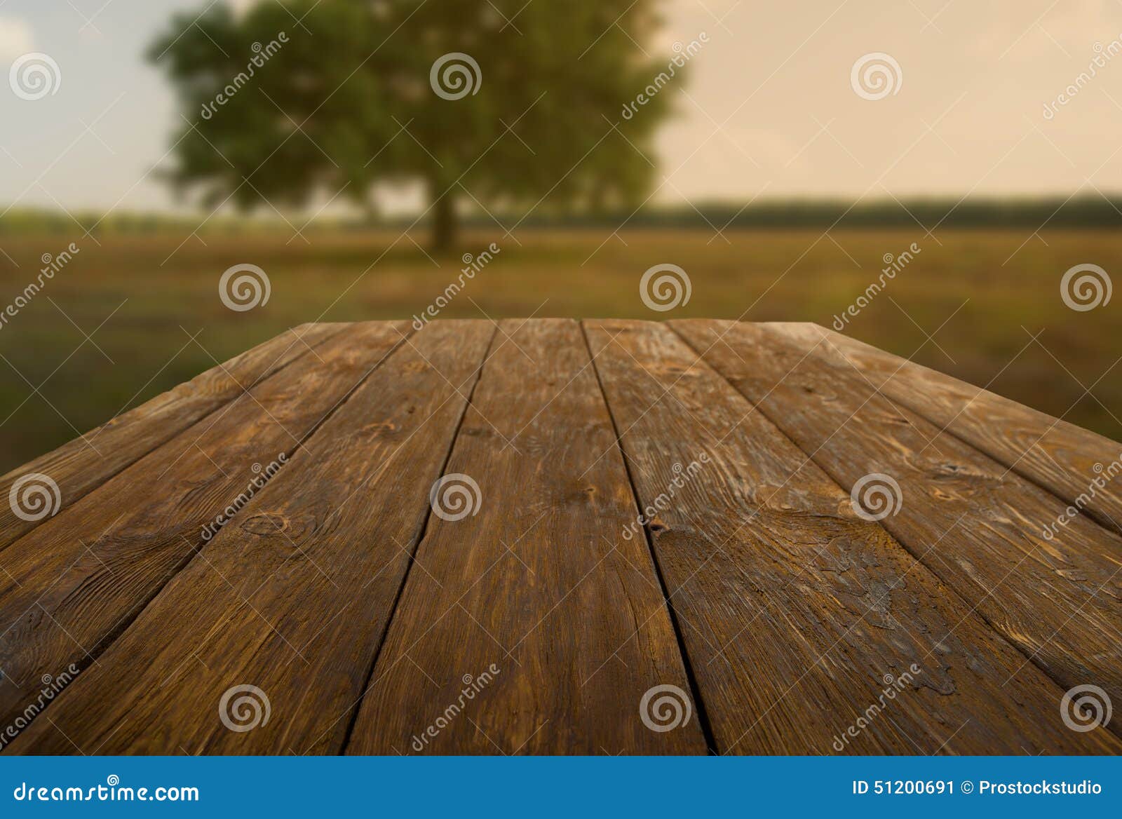 Wooden Table Outdoors with Autumn Field Background Stock Image - Image ...