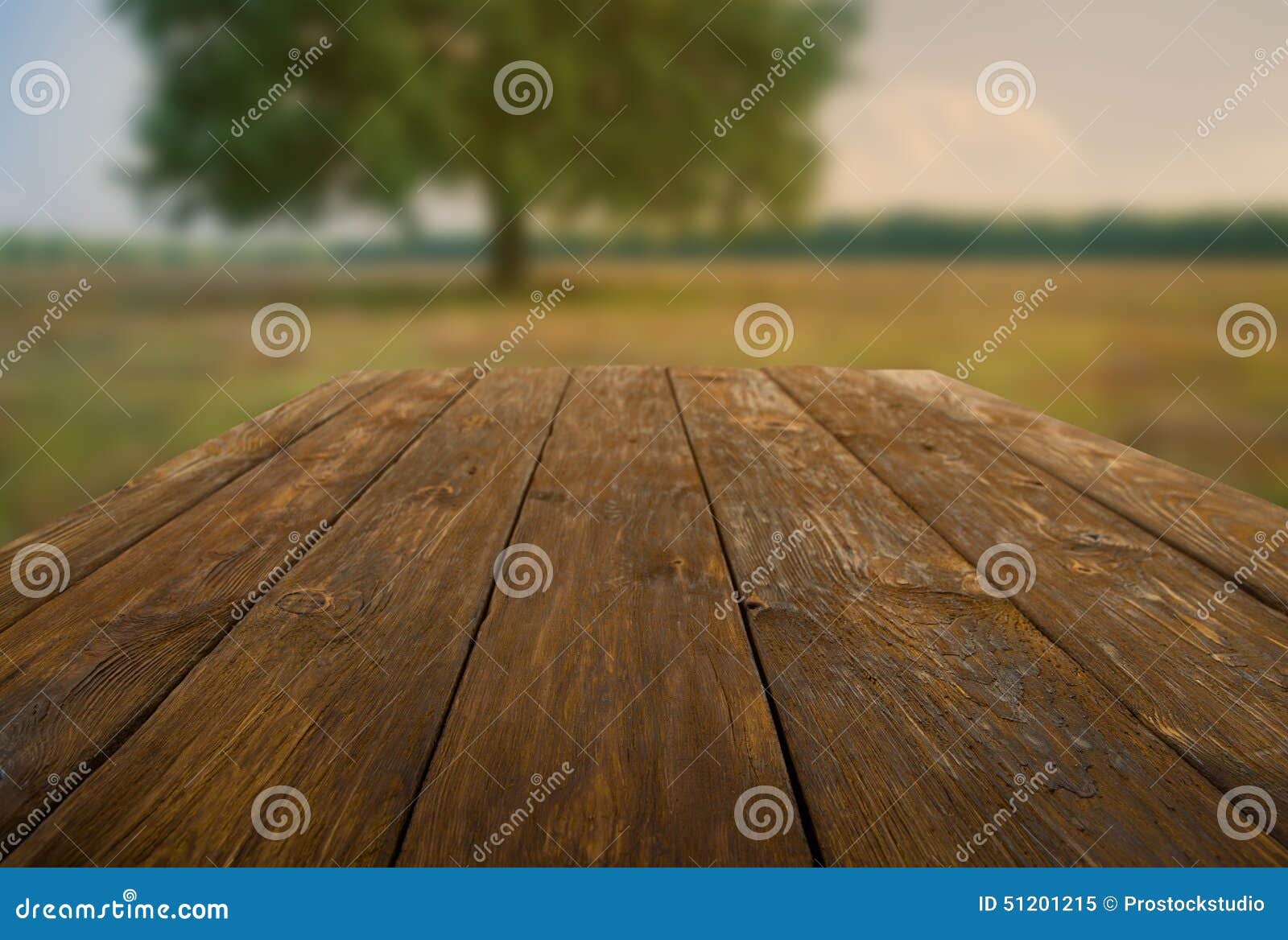 Wooden Table Outdoors with Autumn Field Background Stock Image - Image ...