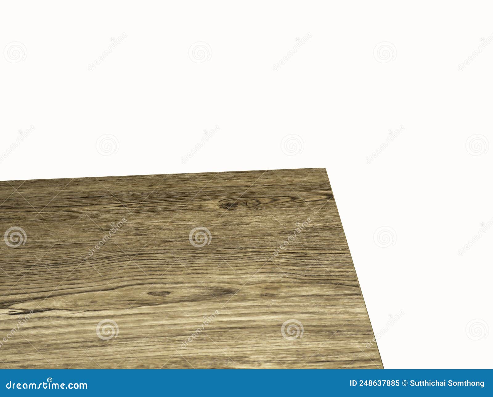 Wooden Table Perspective, White Background Stock Image - Image of angle ...