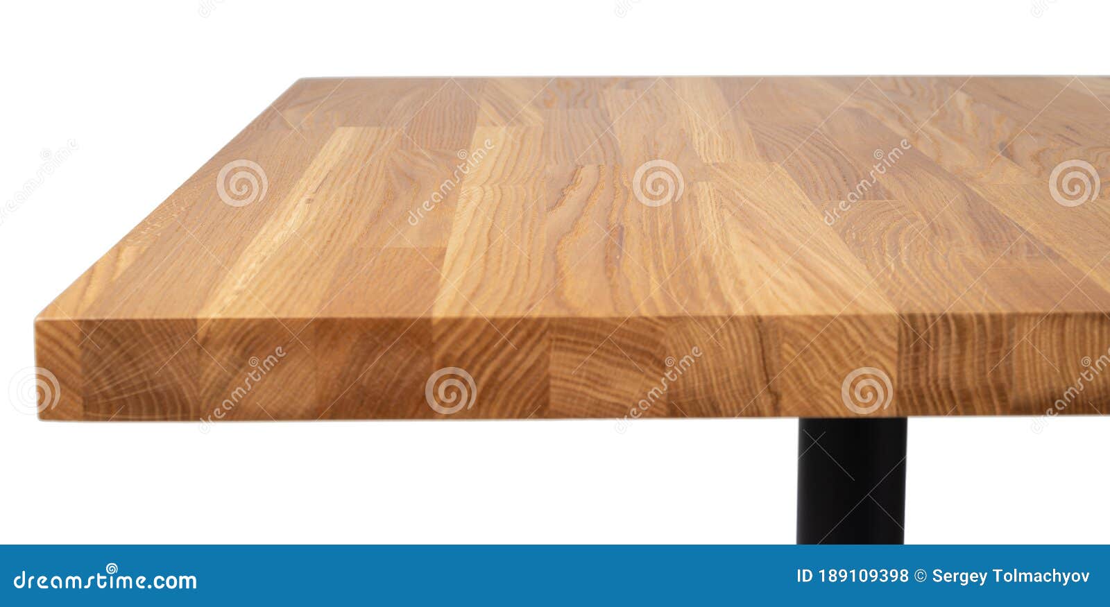 Wooden Table with Rectangle Tabletop on White Background Stock Photo ...