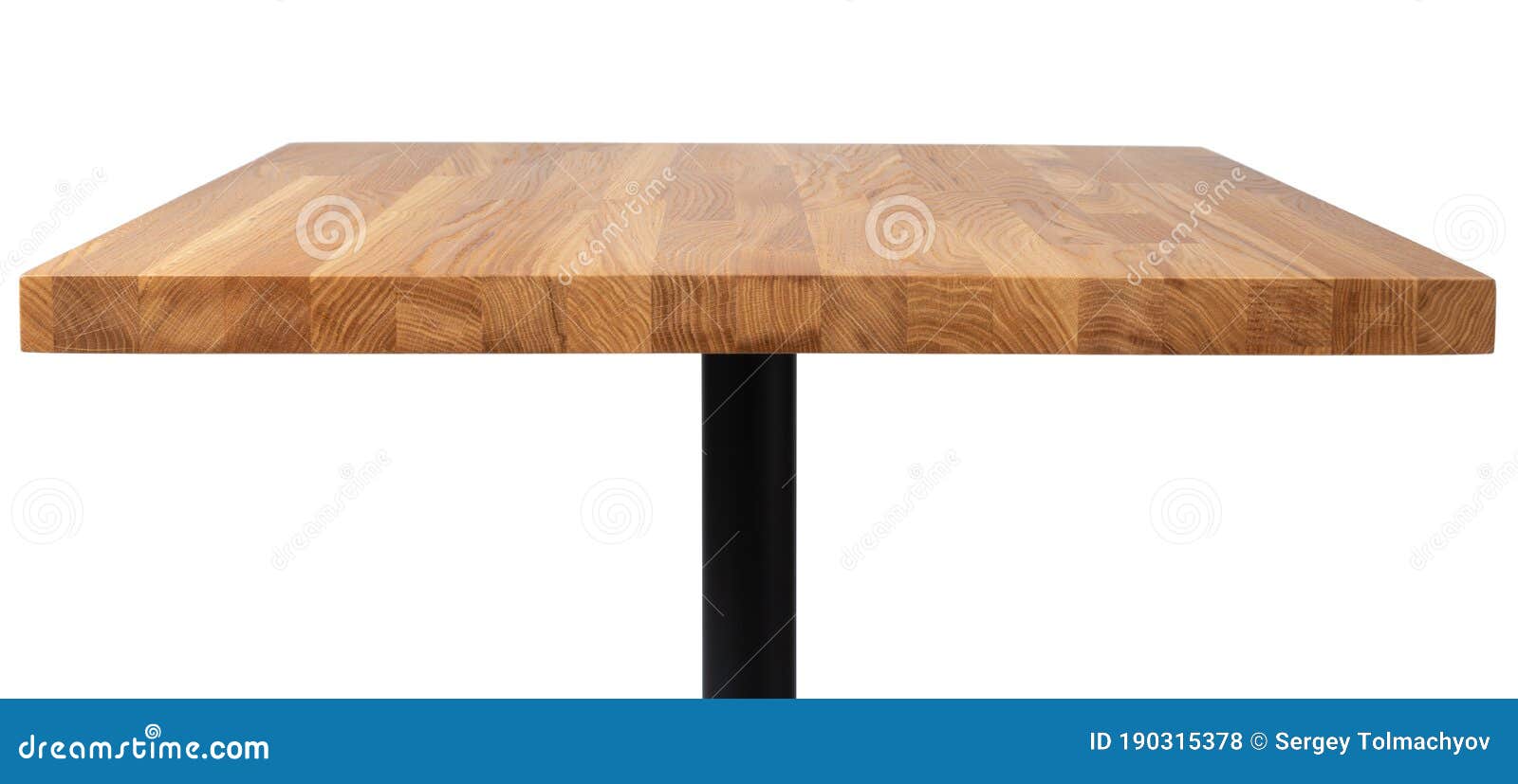 Wooden Table with Rectangle Tabletop on White Background Stock Photo ...