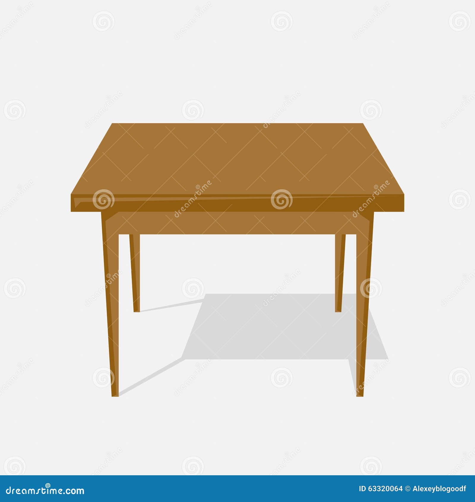 Wooden table with shadow stock vector. Illustration of desk - 63320064