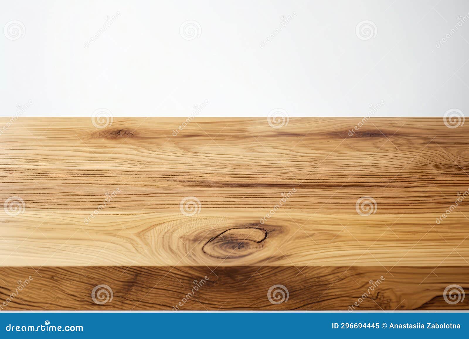 Wooden Table Surface on White Background. Generative AI Stock ...