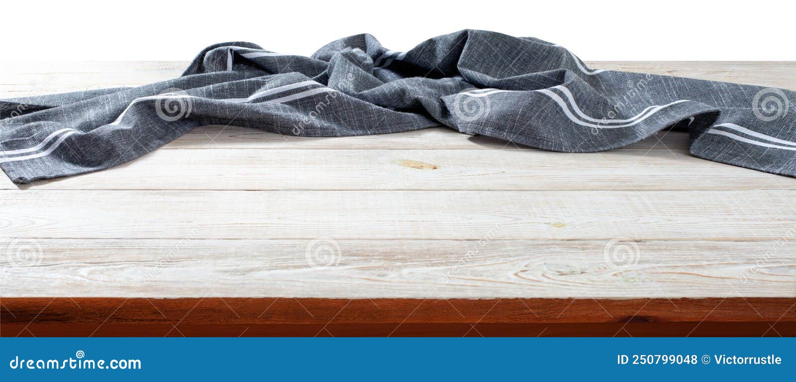 Wooden Table with Tablecloth, Napkin. Kitchen Background Stock Photo ...