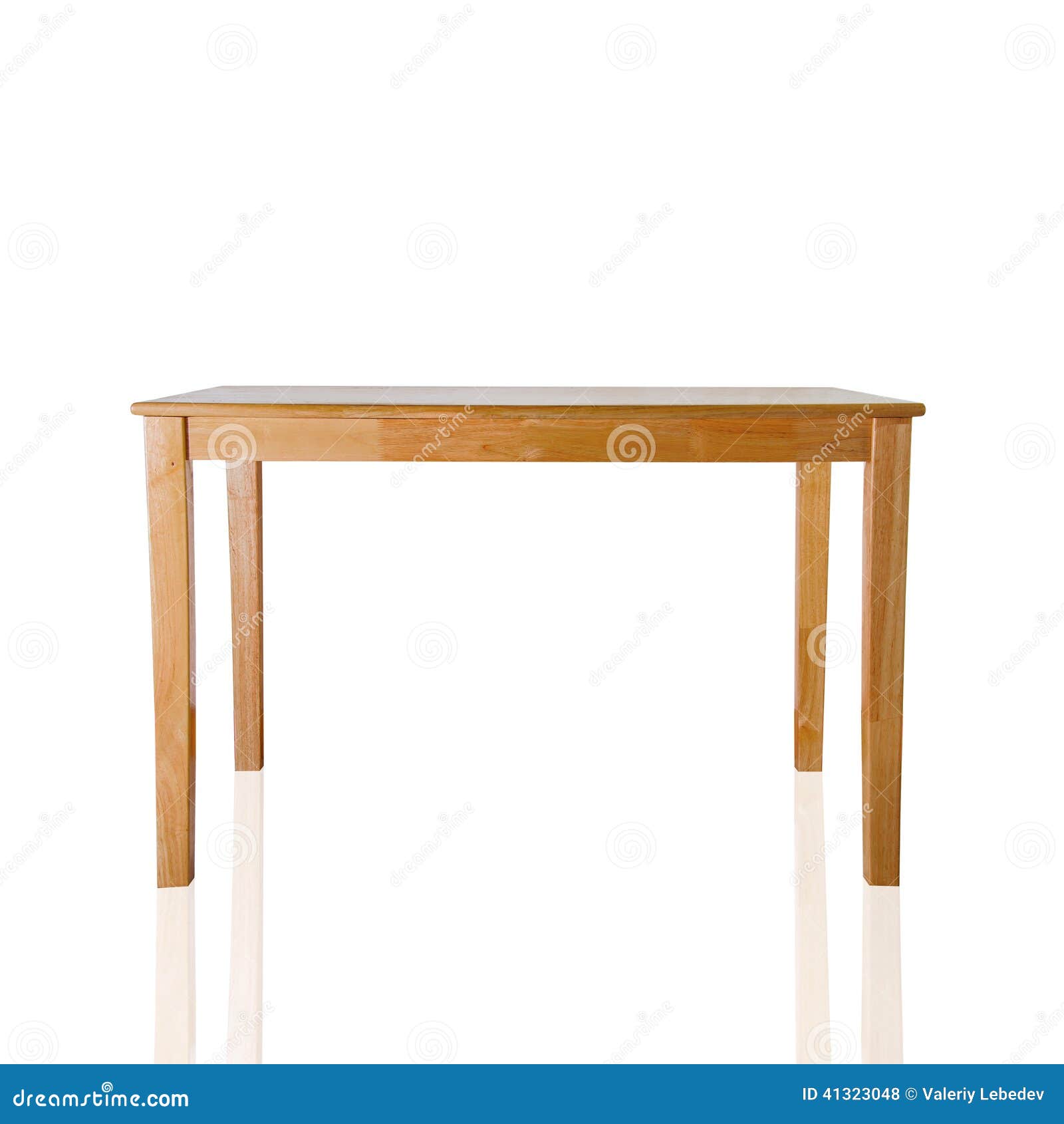 Wooden Table on White Background. Stock Photo - Image of cafe, object ...