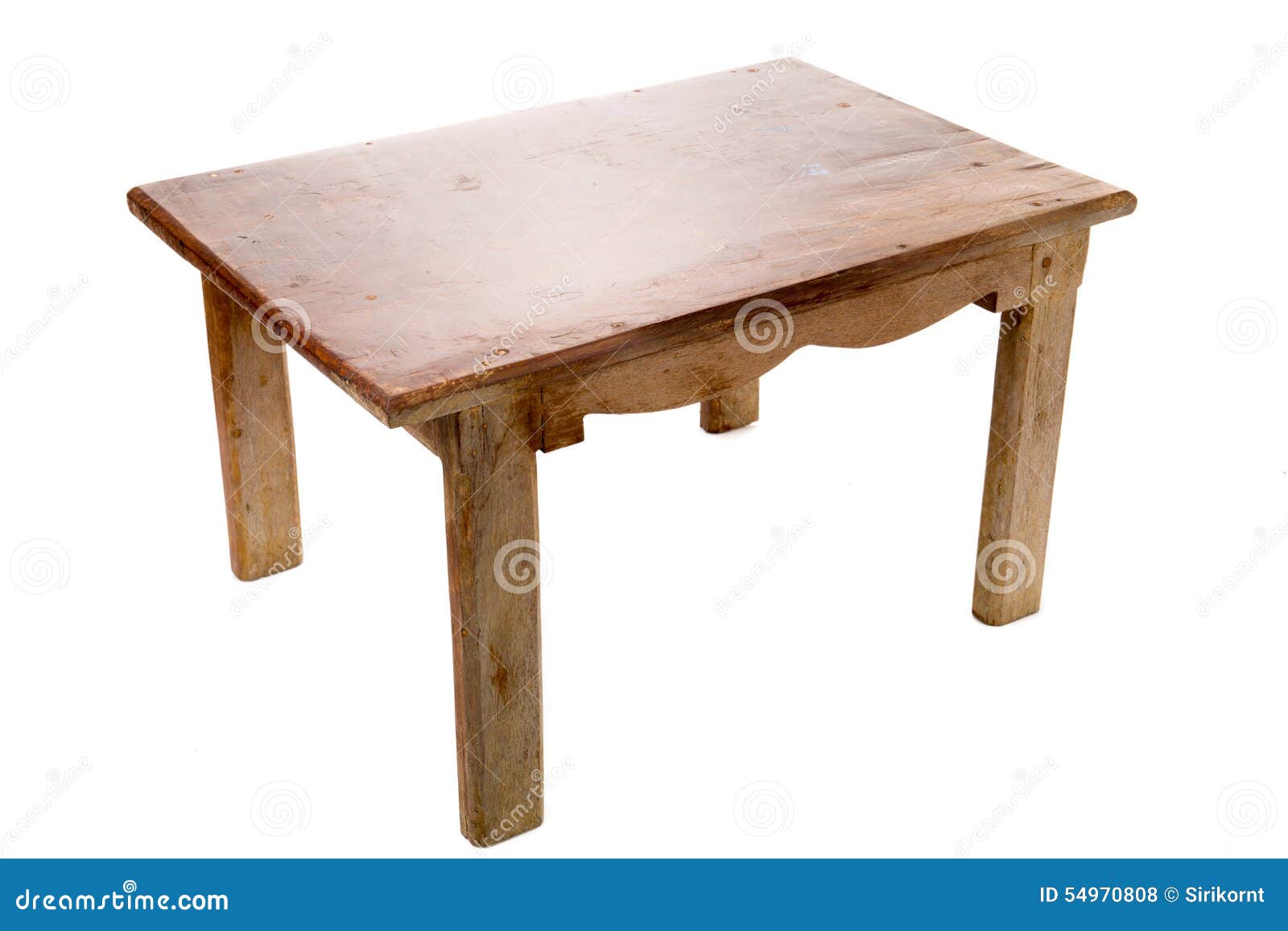 Wooden Table on White Background Stock Photo - Image of appliance ...