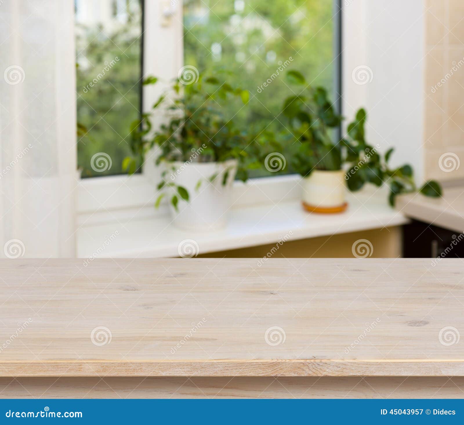 Wooden Table on Window Background Stock Image - Image of interior ...