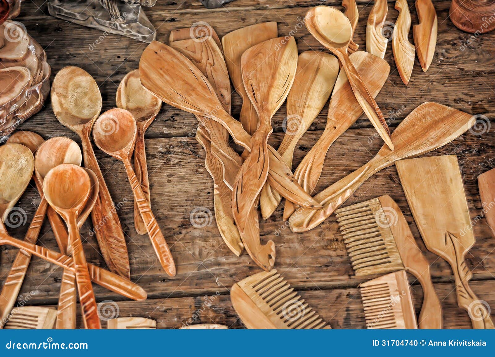 Wooden tableware stock photo. Image of market, massive - 31704740