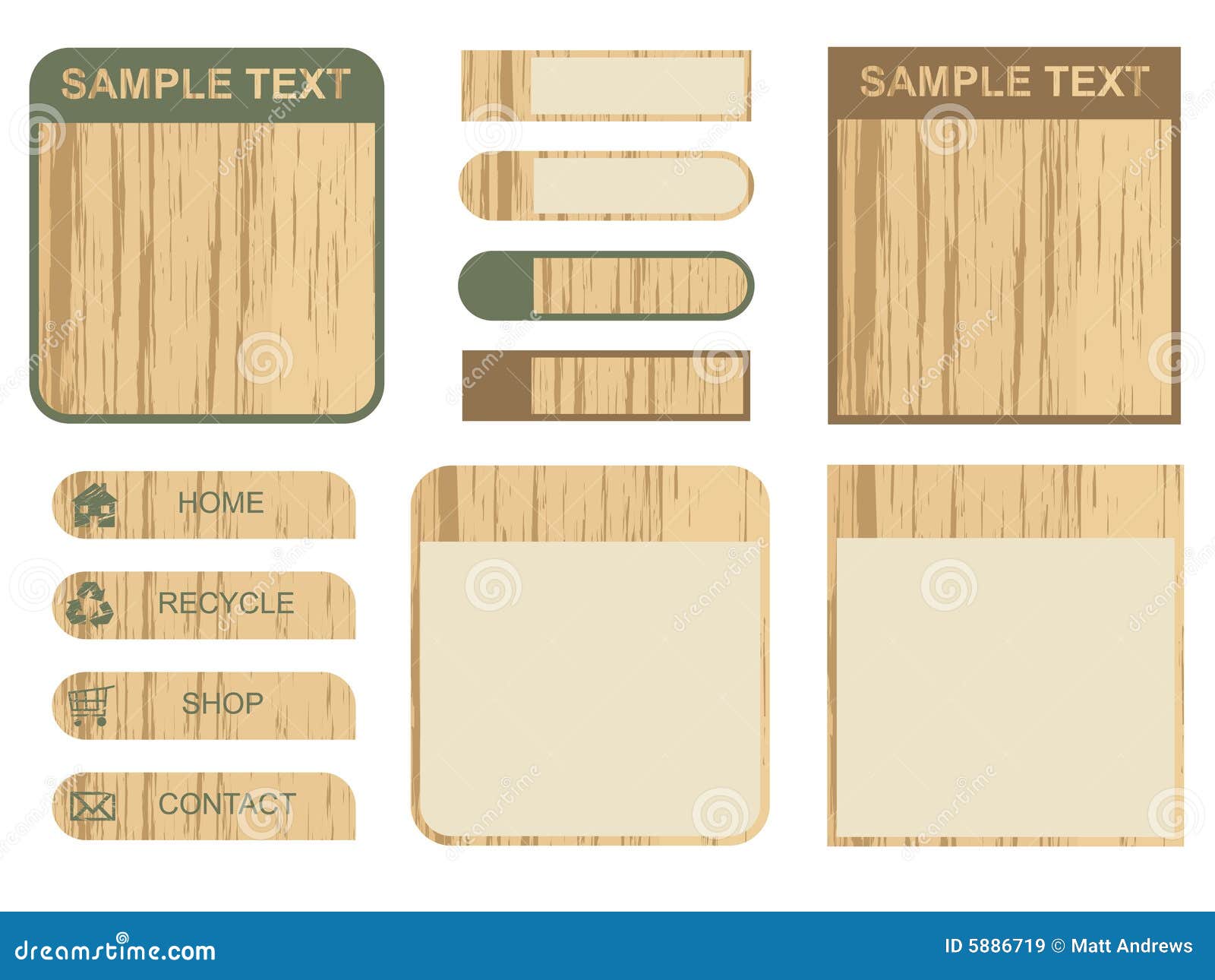 Wooden tabs and text boxes stock vector. Illustration of text - 5886719
