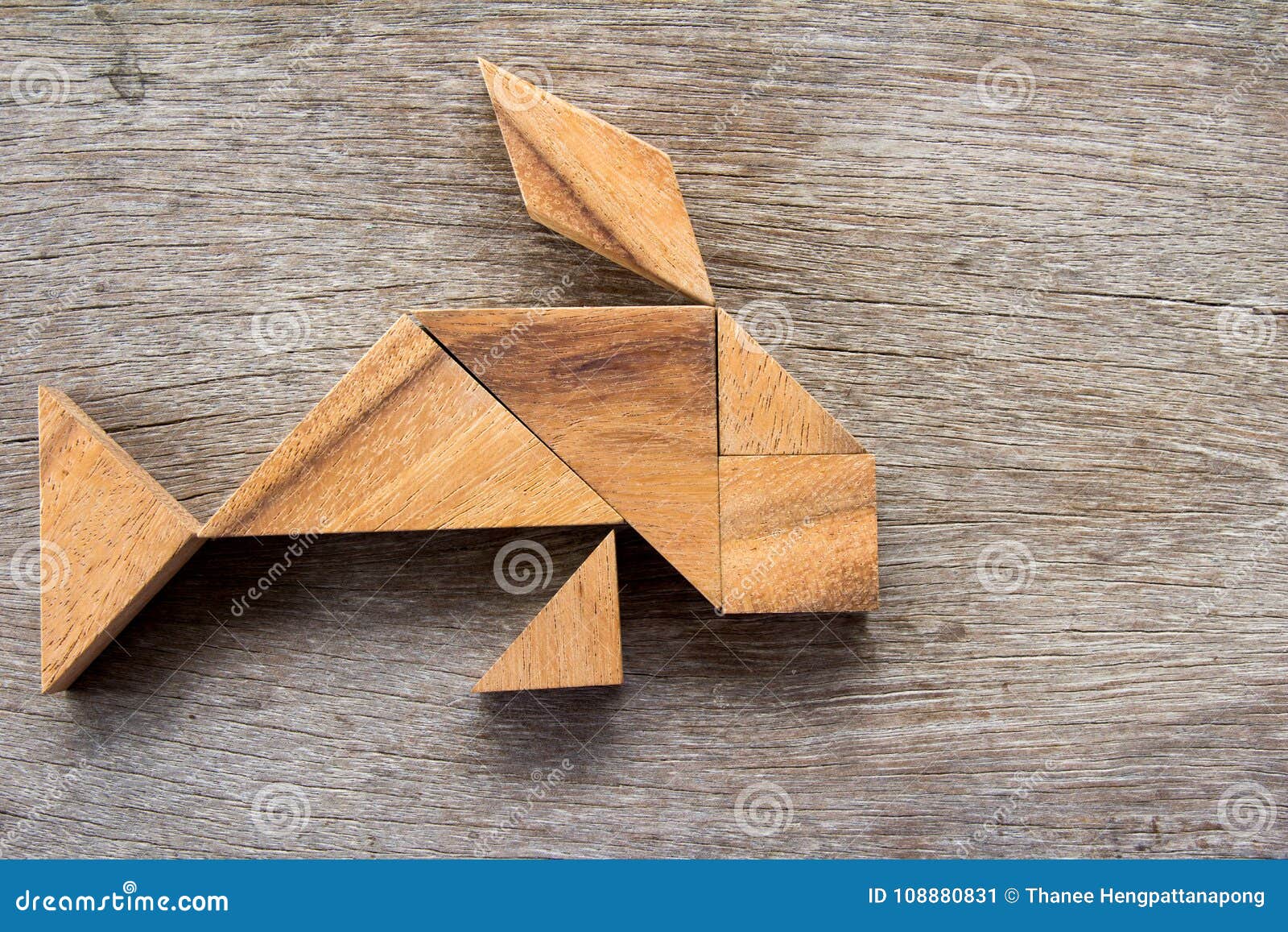 Wooden Tangram Puzzle in Fish Shape Stock Image - Image of puzzle ...