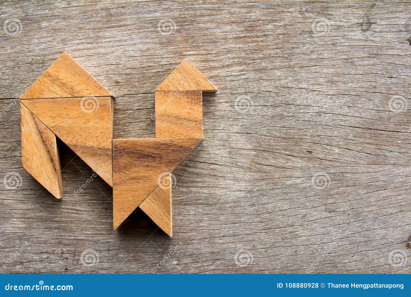 Wooden Tangram Puzzle in Rooster Shape Stock Photo - Image of children ...
