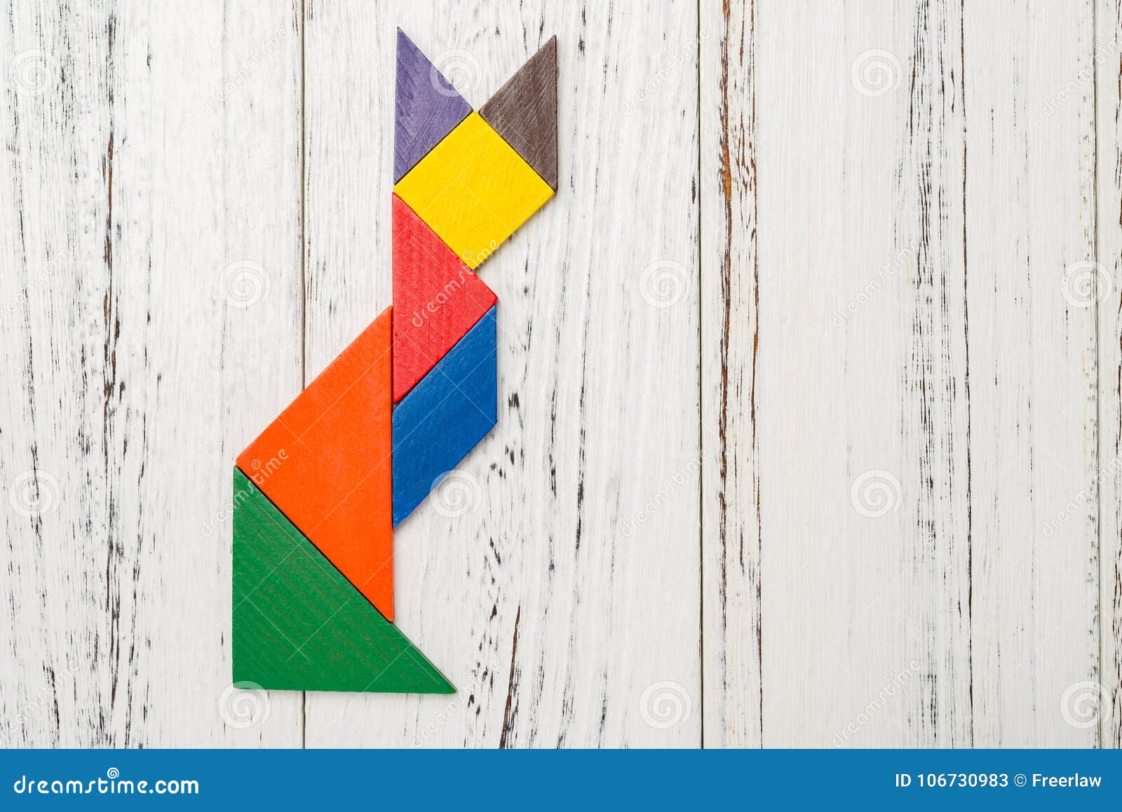 Wooden Tangram Shaped Like a Fox Stock Image - Image of link, animal ...