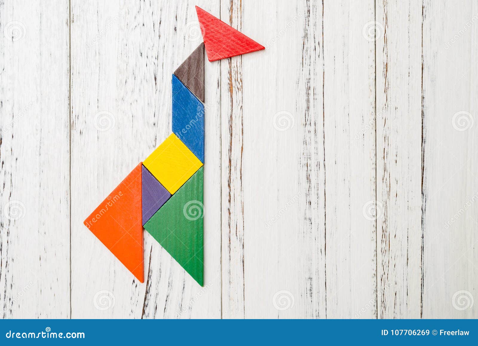 Wooden Tangram Shaped Like a Giraffe Stock Image - Image of connect ...