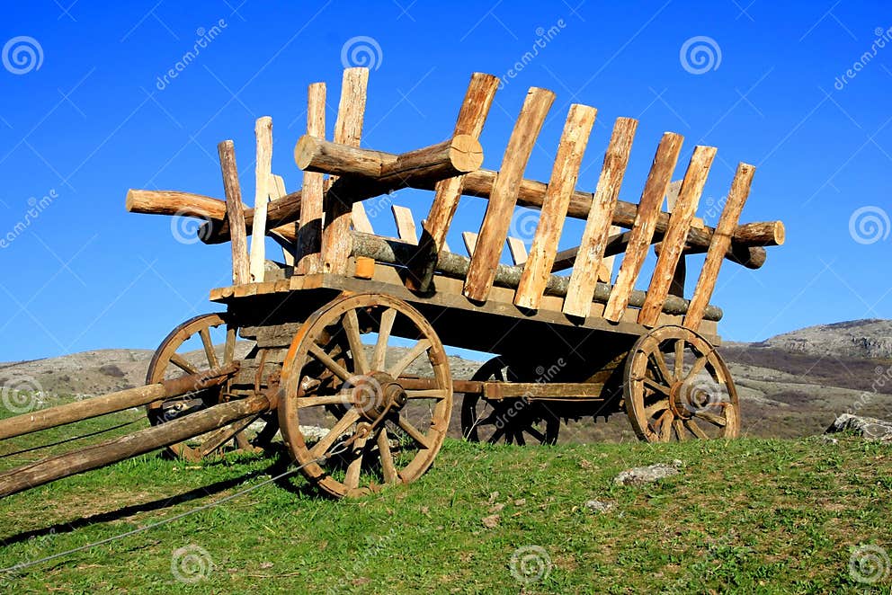 Wooden telega stock image. Image of obsolete, object, green - 9086013