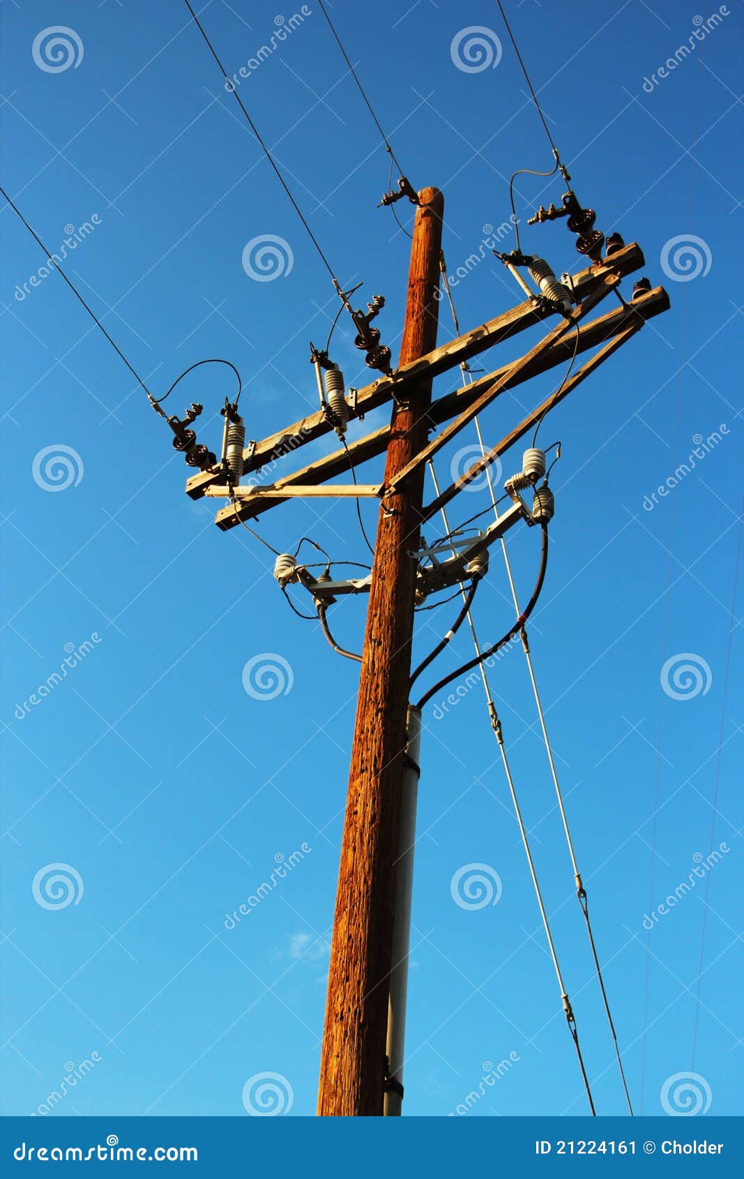 Wooden telegraph pole stock image. Image of blue, communication - 21224161
