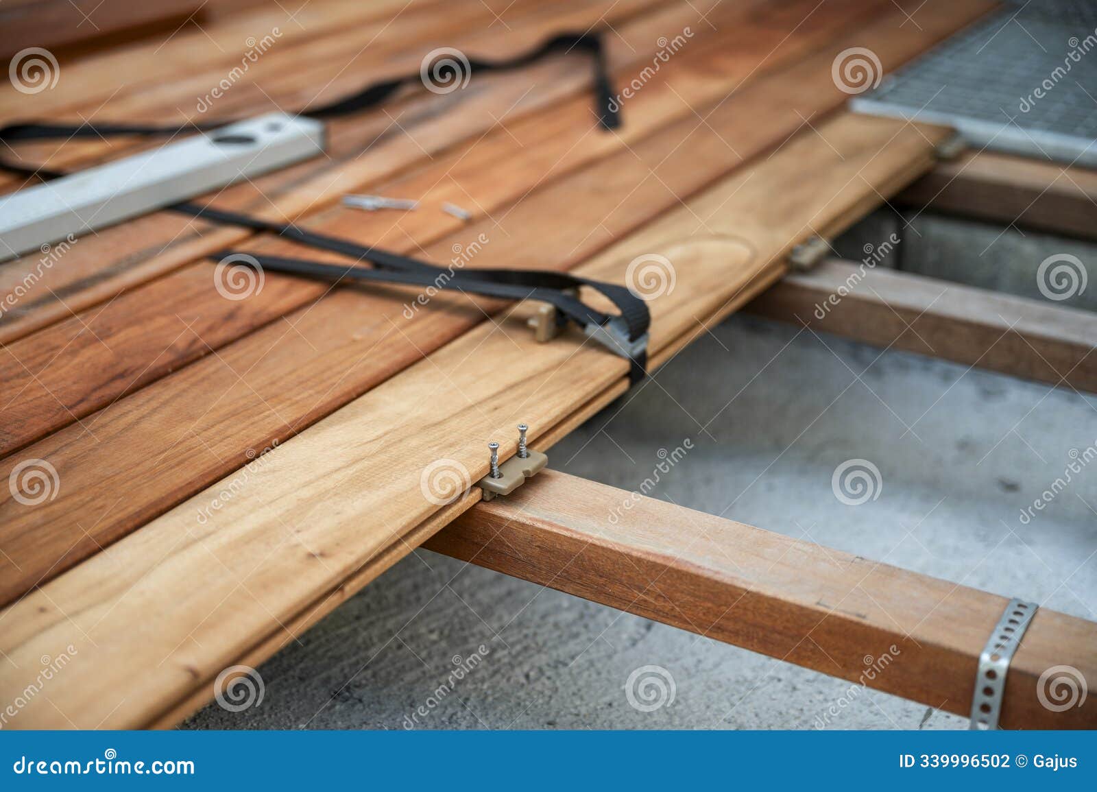 Wooden Terrace Construction and IInstallation in Progress Stock Photo ...
