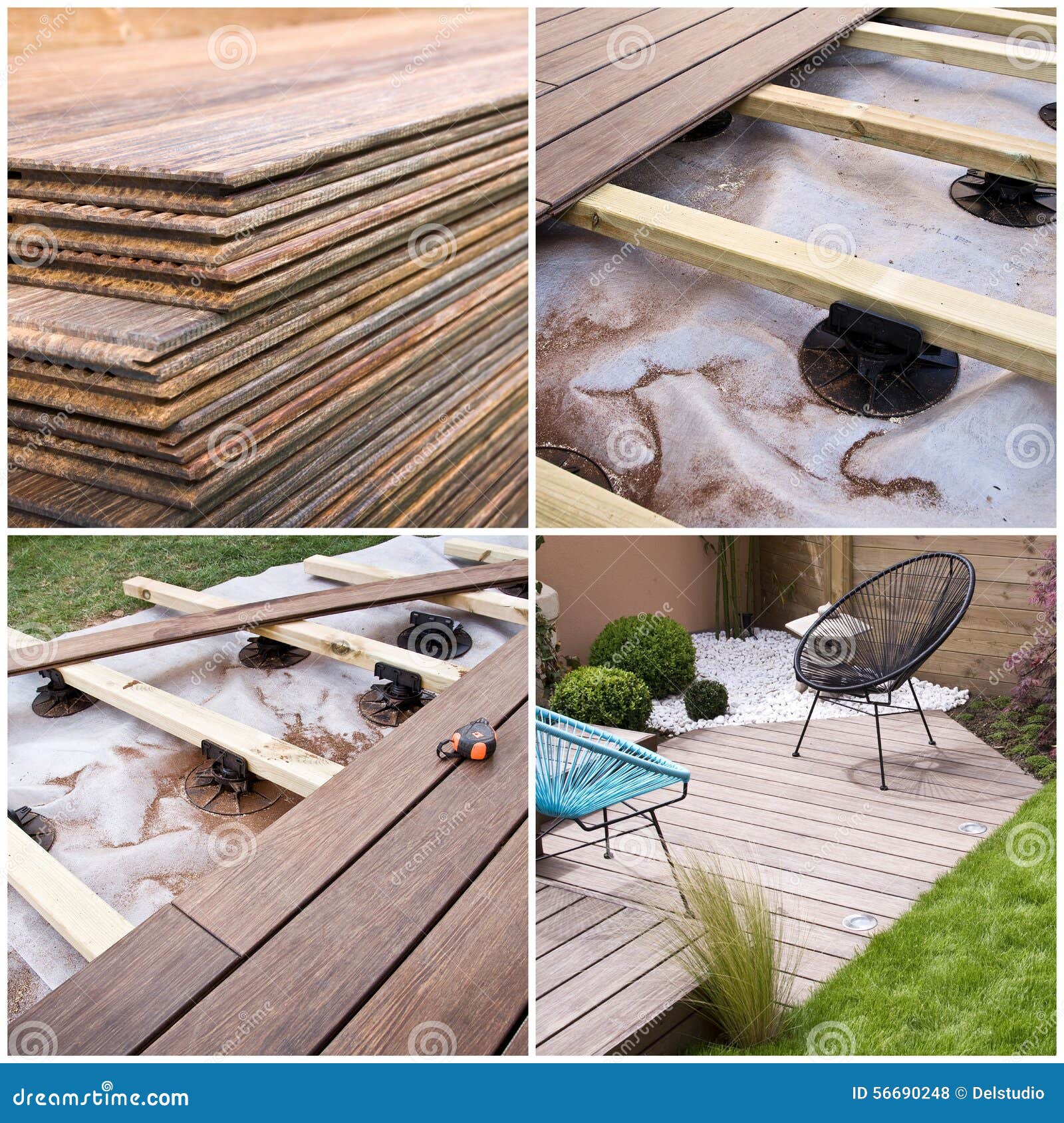 Wooden Terrace, Construction Progress Stock Photo - Image of wood ...