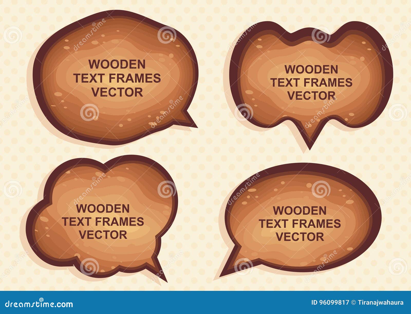 Wooden text - speech frame stock vector. Illustration of writing - 96099817