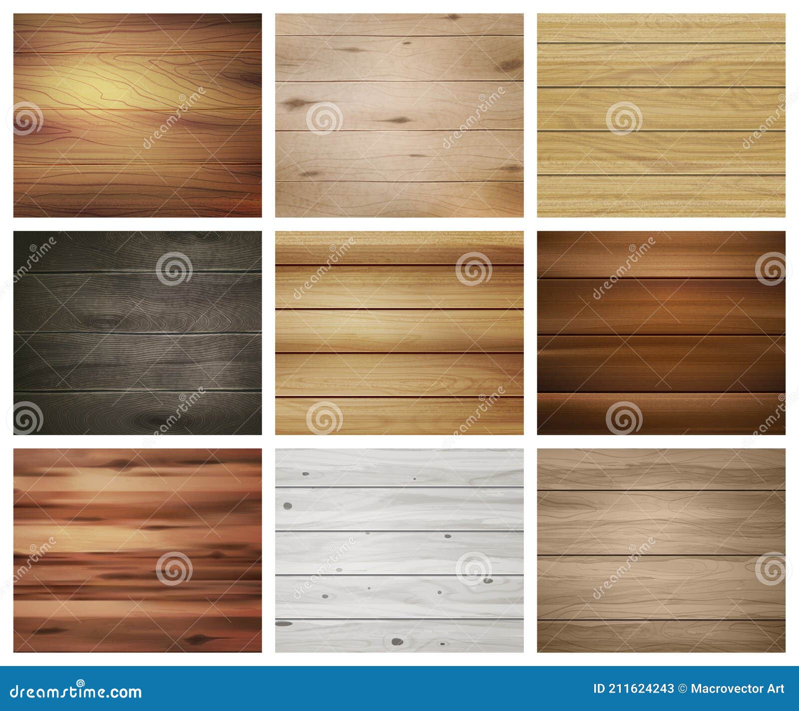 Wooden Texture Pattern Set stock vector. Illustration of house - 211624243