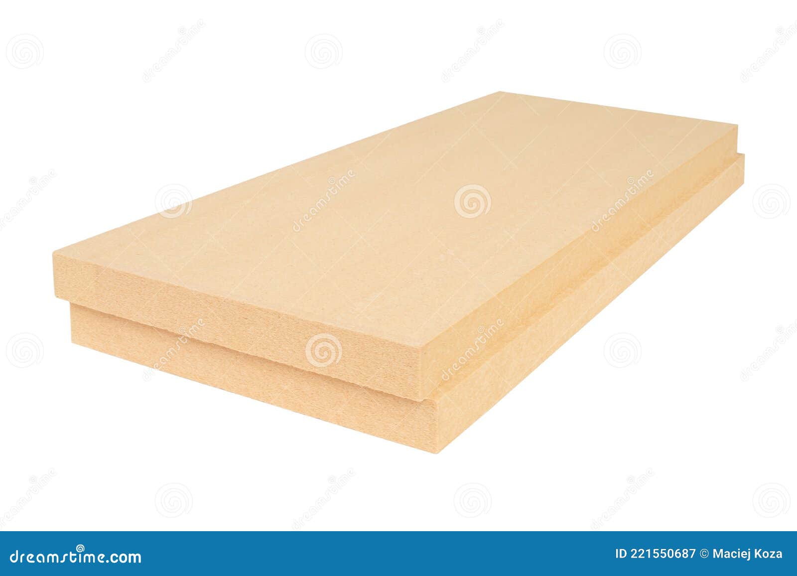 Wooden Thermal Insulation Board Isolated on a White Stock Image - Image ...