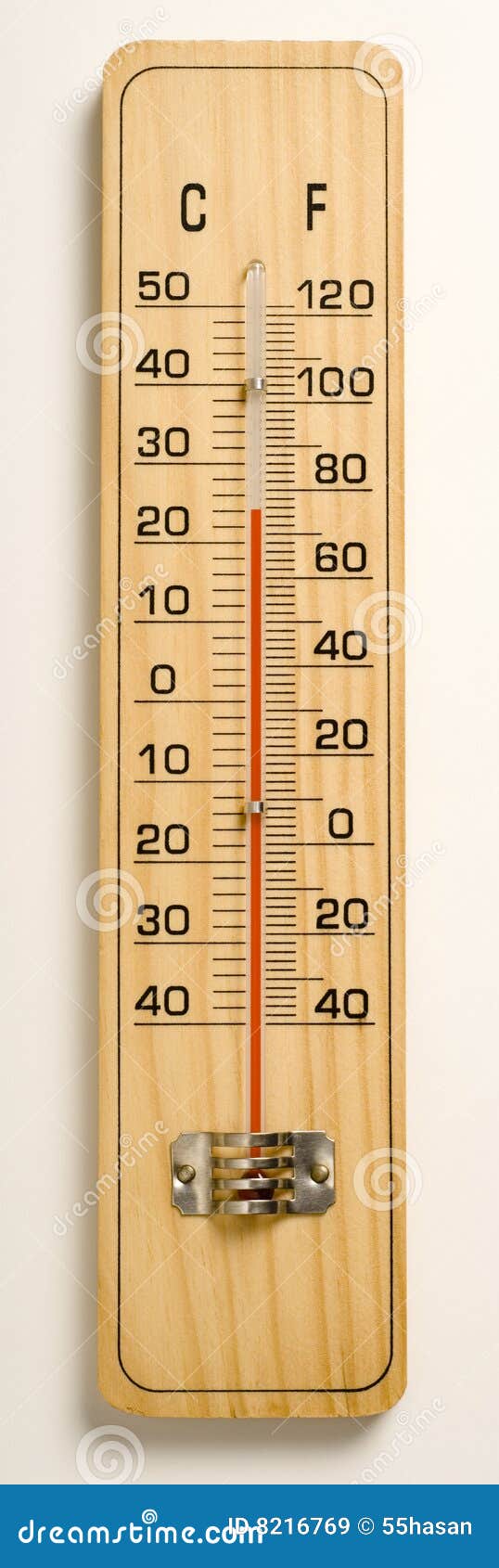 Wooden thermometer. stock image. Image of weather, rectangle - 8216769