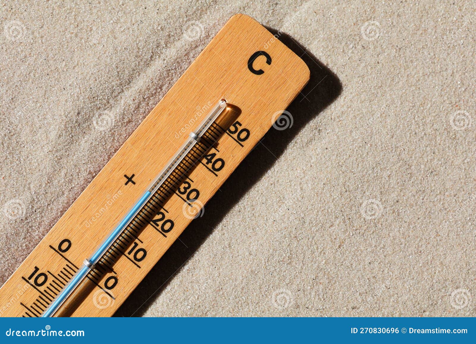 Wooden Thermometer on the Beach. 26 Degrees Celsius. Summer Concept ...
