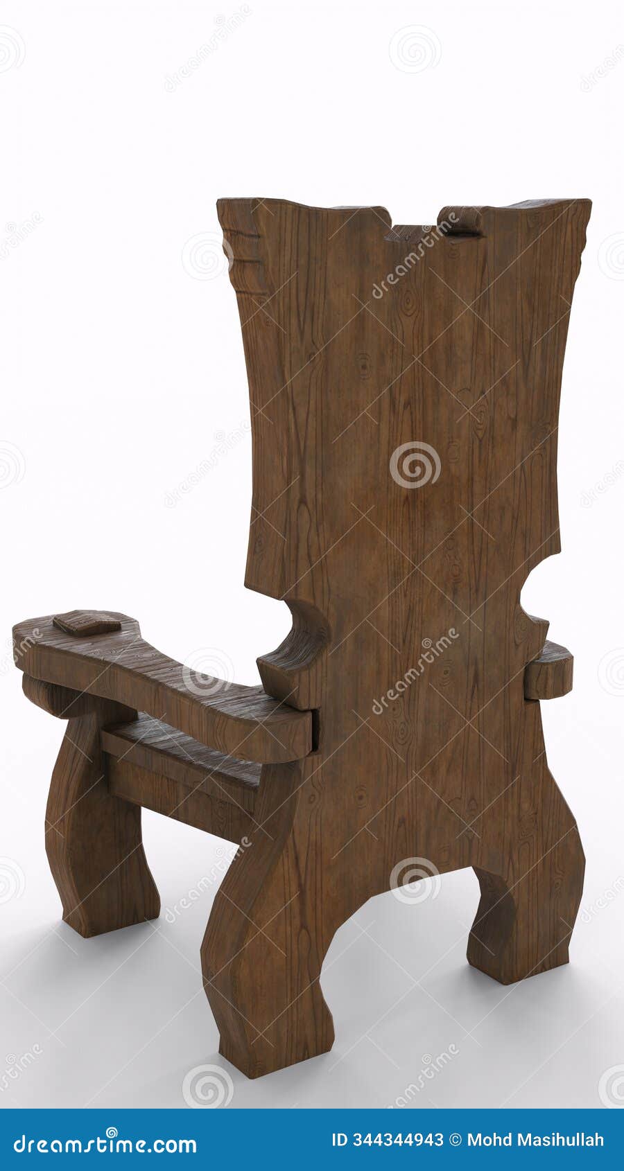Wooden Throne with White Background Stock Illustration - Illustration ...
