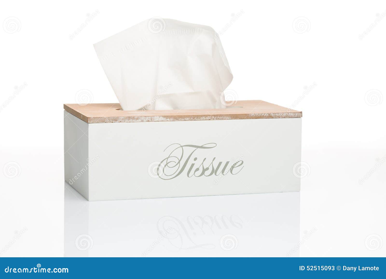 Wooden Tissue Box on White Table Stock Image - Image of table, clean ...
