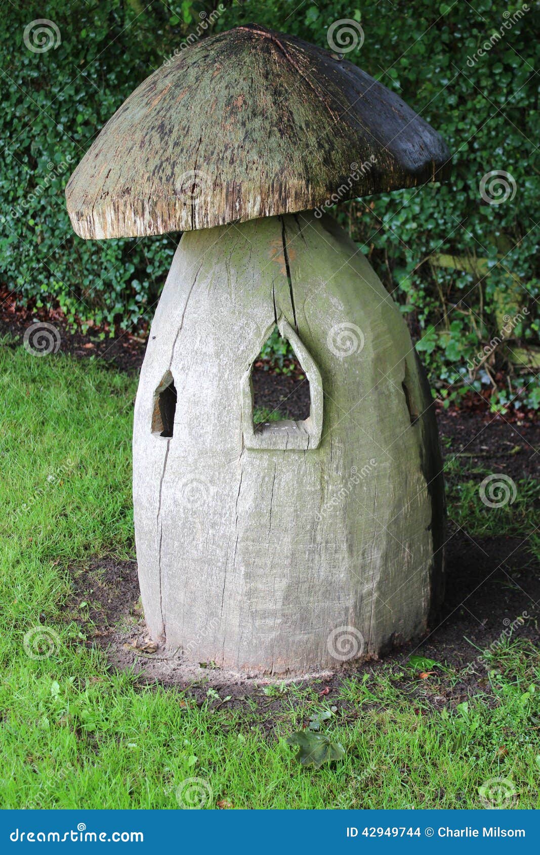 Wooden Toadstool Playhouse. Stock Photo - Image of brown, growth: 42949744