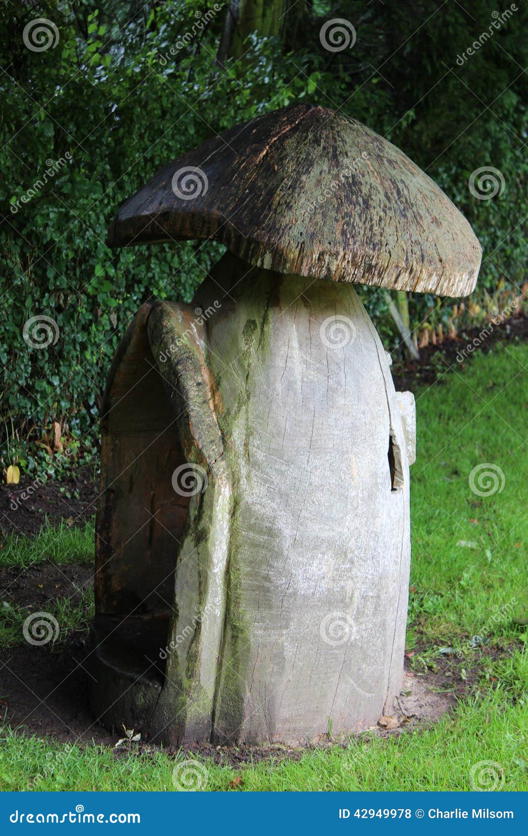 Wooden Toadstool Playhouse. Stock Photo - Image of childish ...