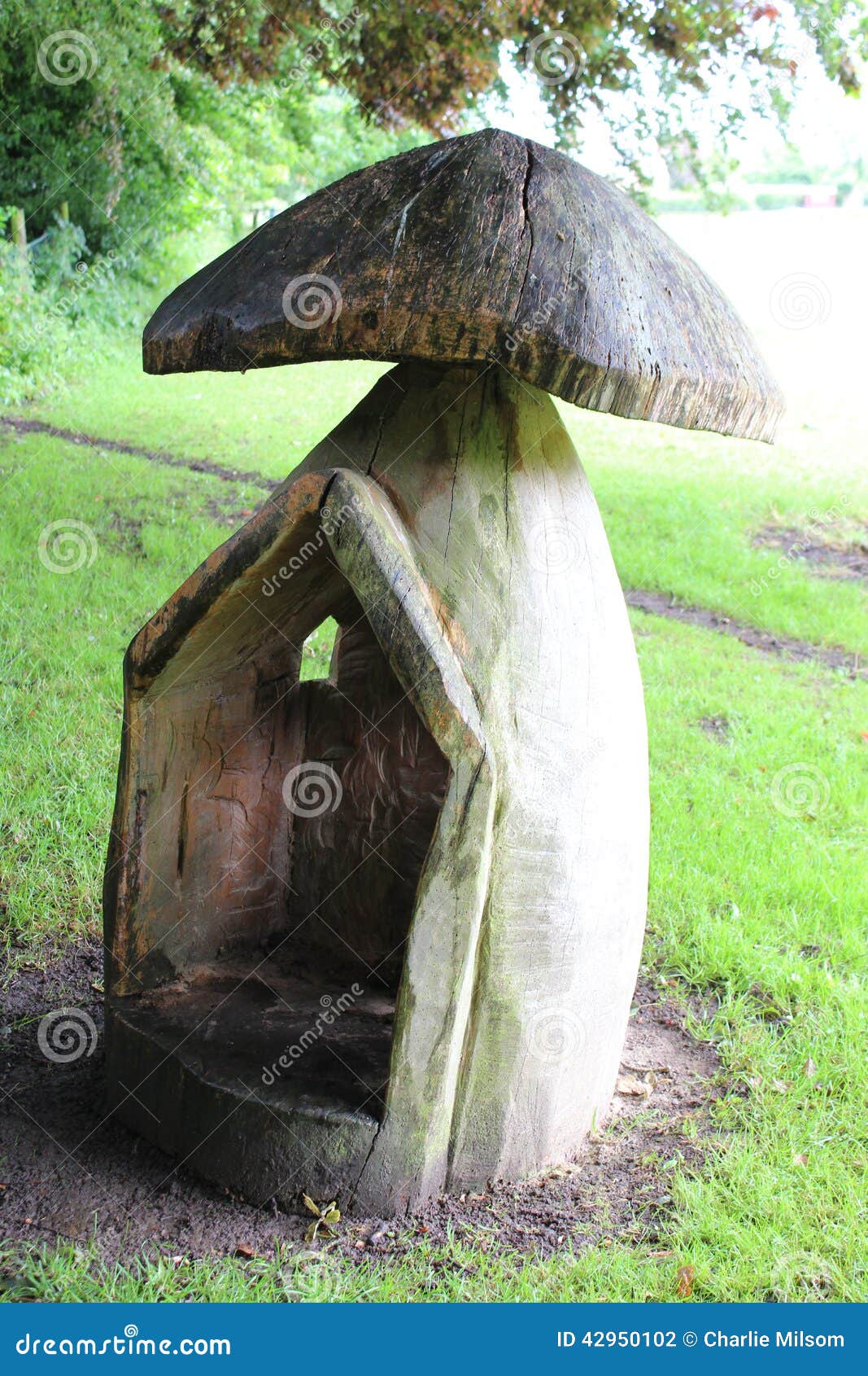 Wooden Toadstool Playhouse. Stock Photo - Image of magic, house: 42950102