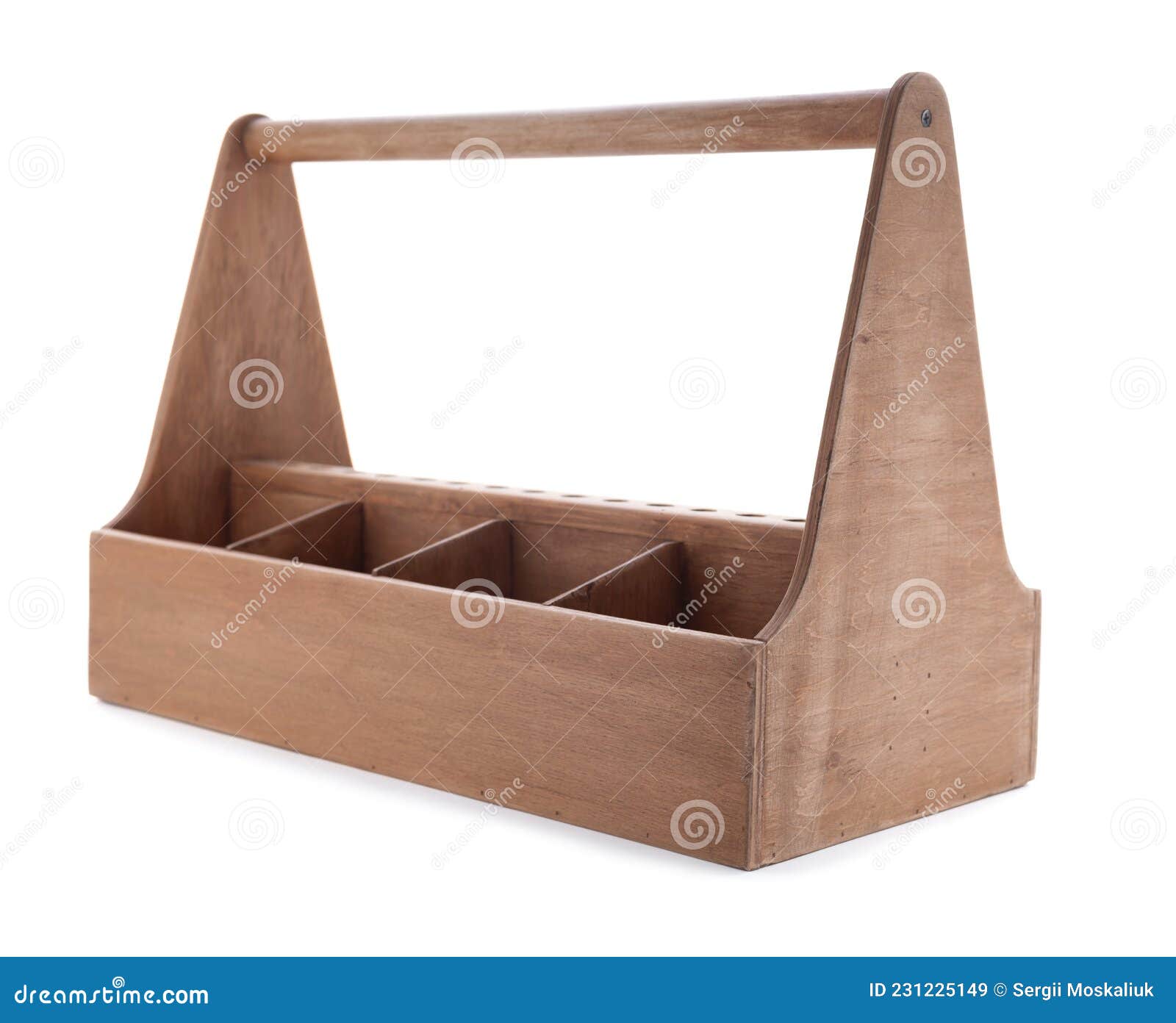 Wooden Toolbox Isolated on White Background. Empty Wood Tool Box Stock ...