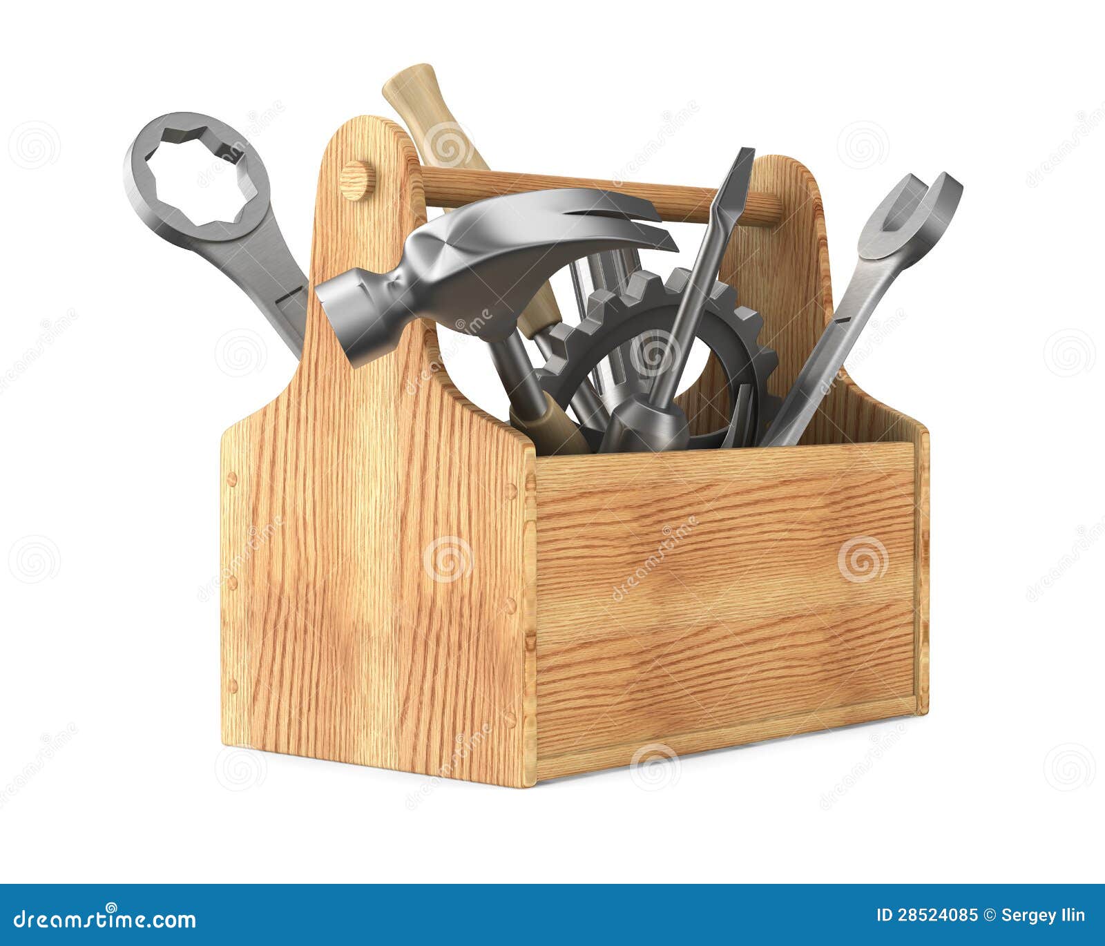 Wooden Toolbox With Tools Stock Photography | CartoonDealer.com #38303576