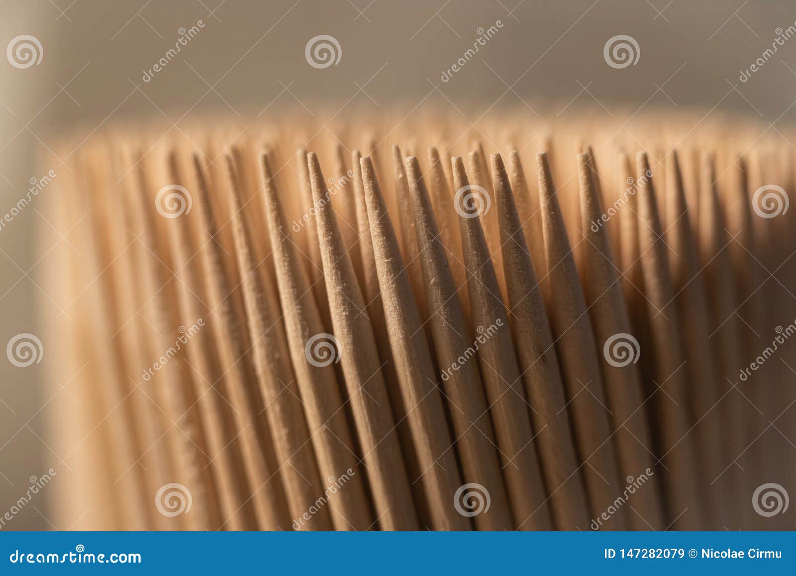 Wooden Toothpicks in Front View Stock Image - Image of food, hygiene ...