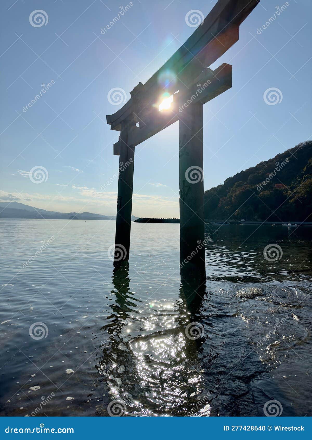 Wooden Tori-gate Stands in the Sunlight Stock Photo - Image of ...