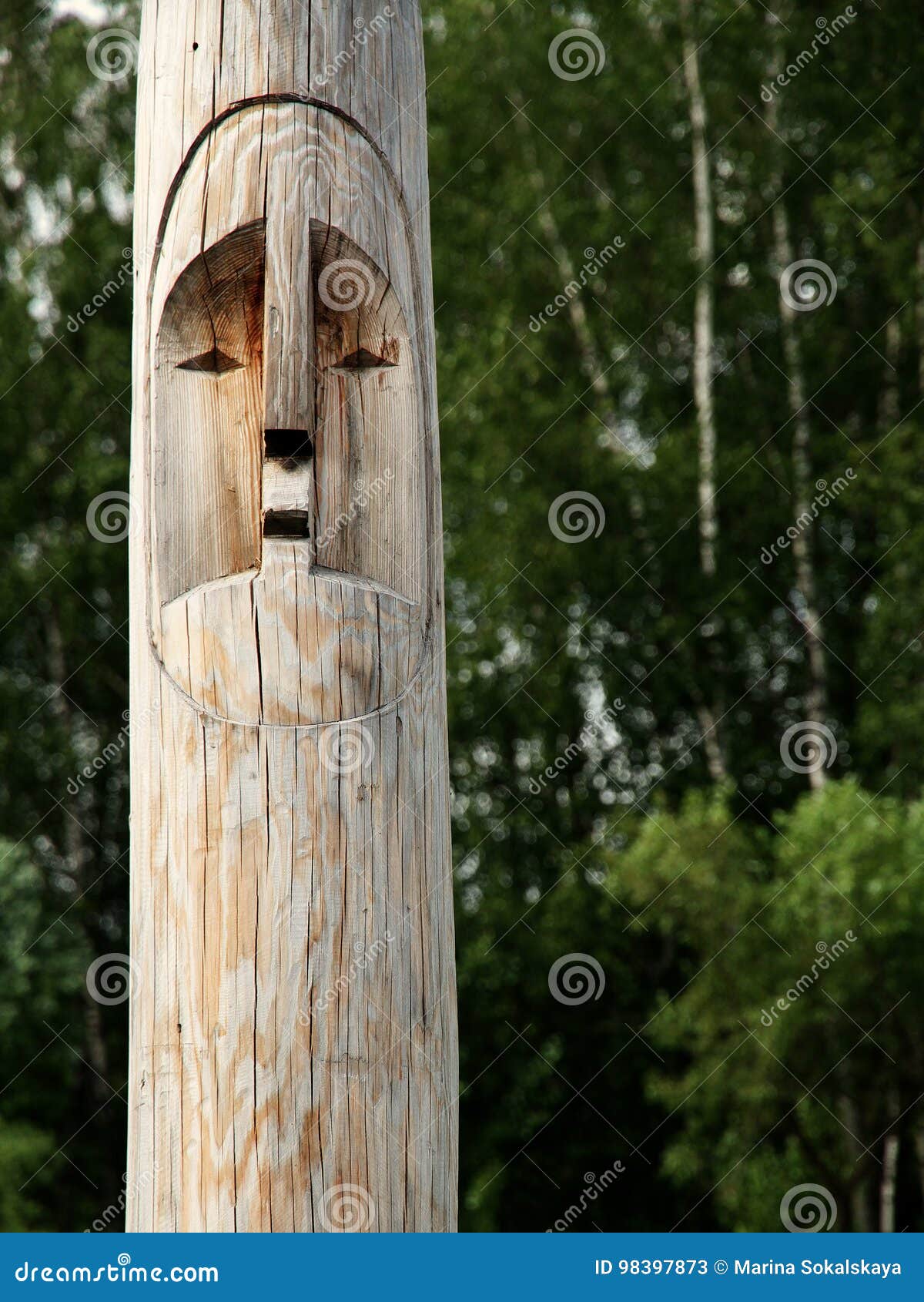 Wooden totem pole stock image. Image of totem, ritual - 98397873