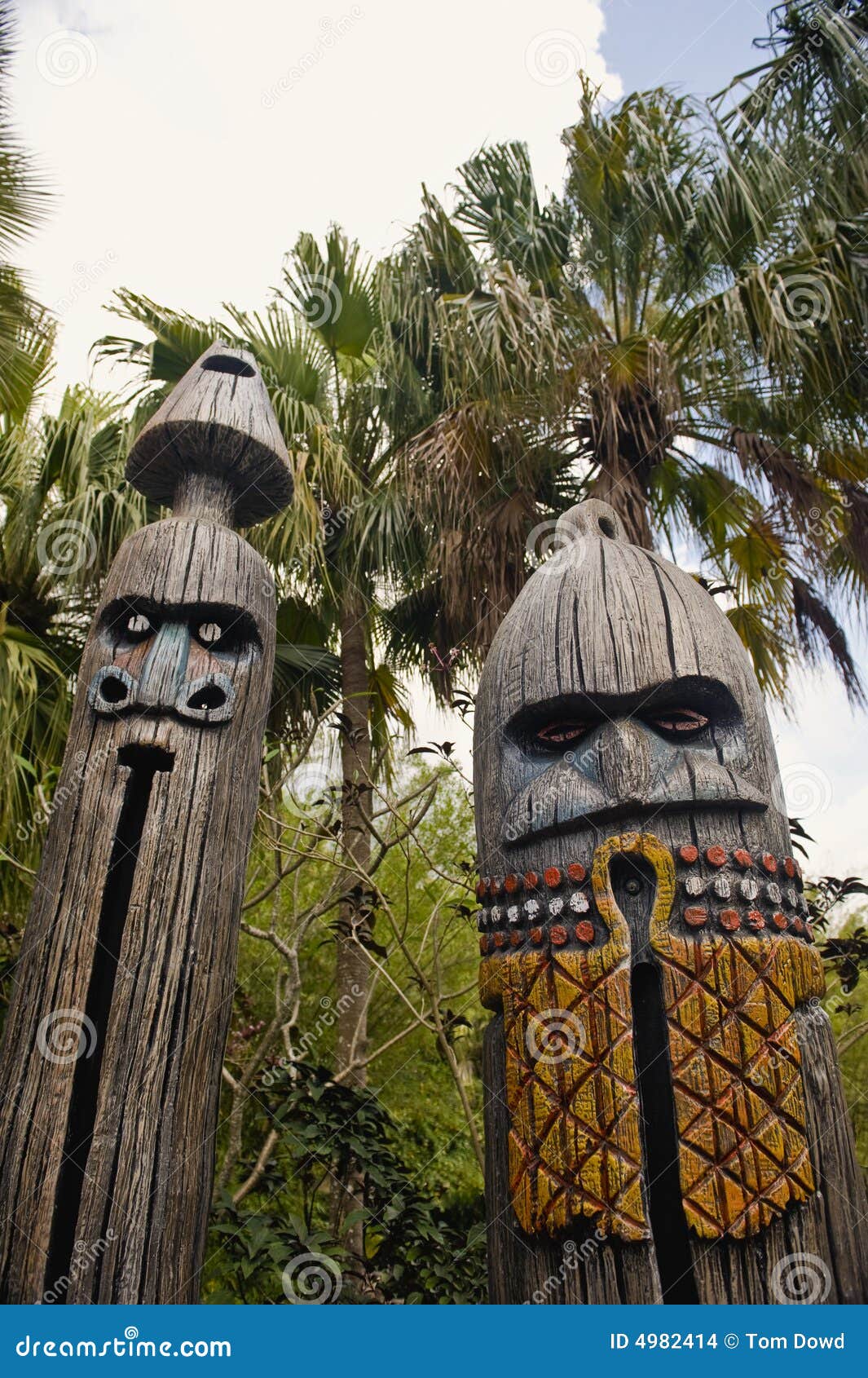 Wooden Totems stock photo. Image of carved, figure, authentic - 4982414
