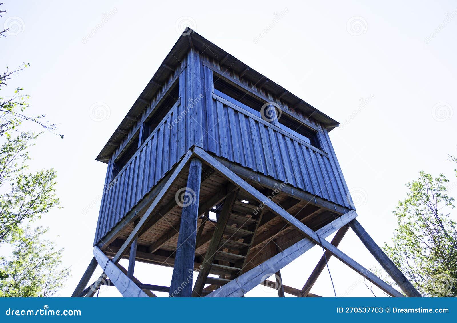 Wooden Tower Used for Bird Watching, Seen from the Ground Stock Image ...