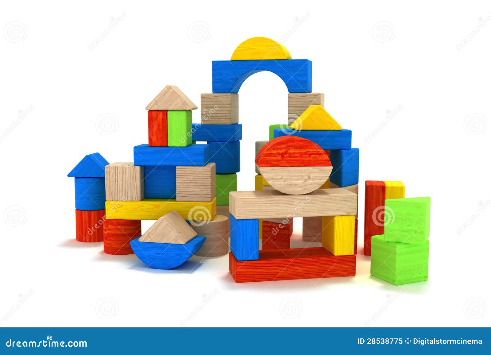 Wooden toy blocks stock image. Image of leisure, preschool - 28538775