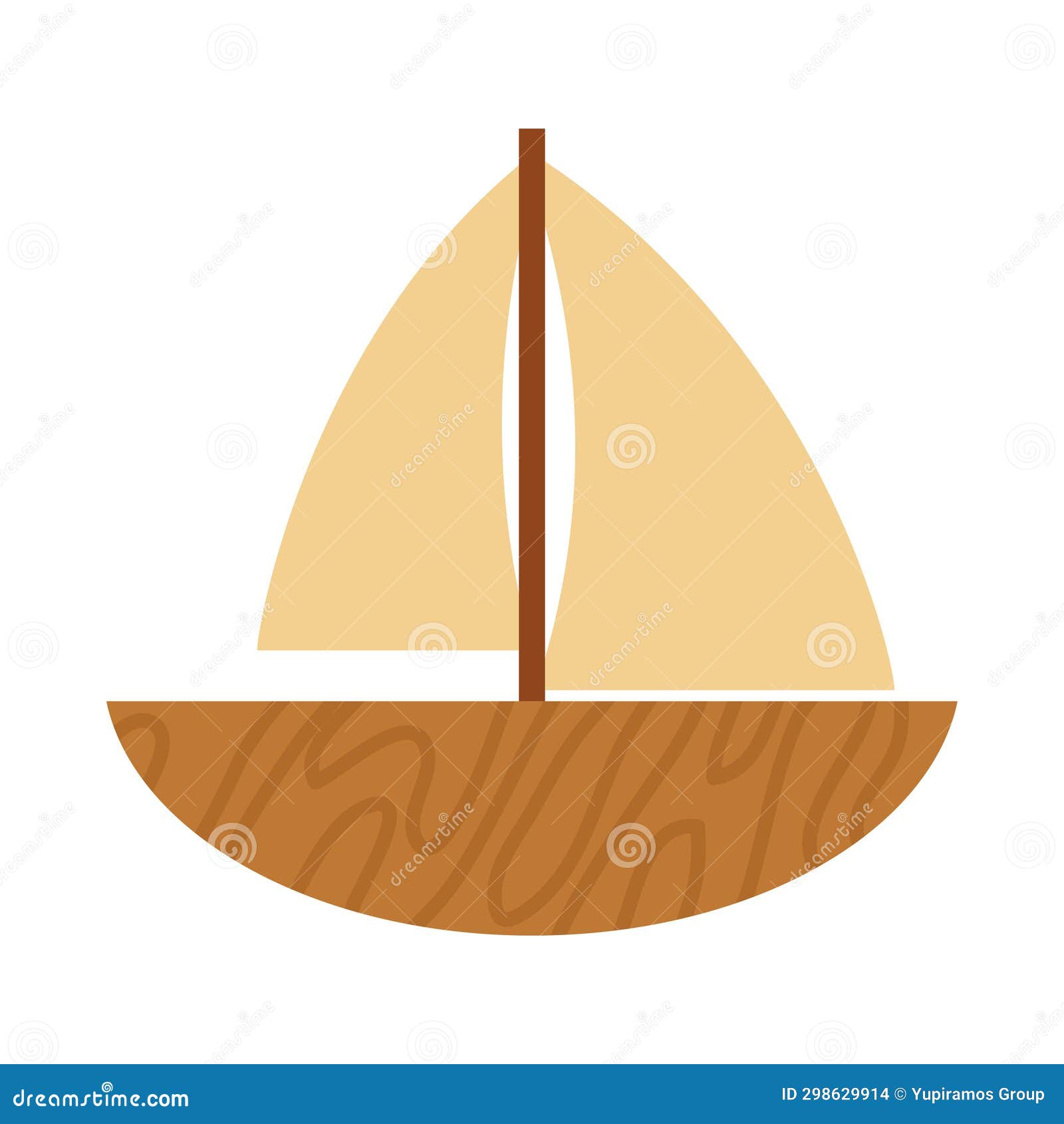 Wooden toy boat stock vector. Illustration of baby, retro - 298629914