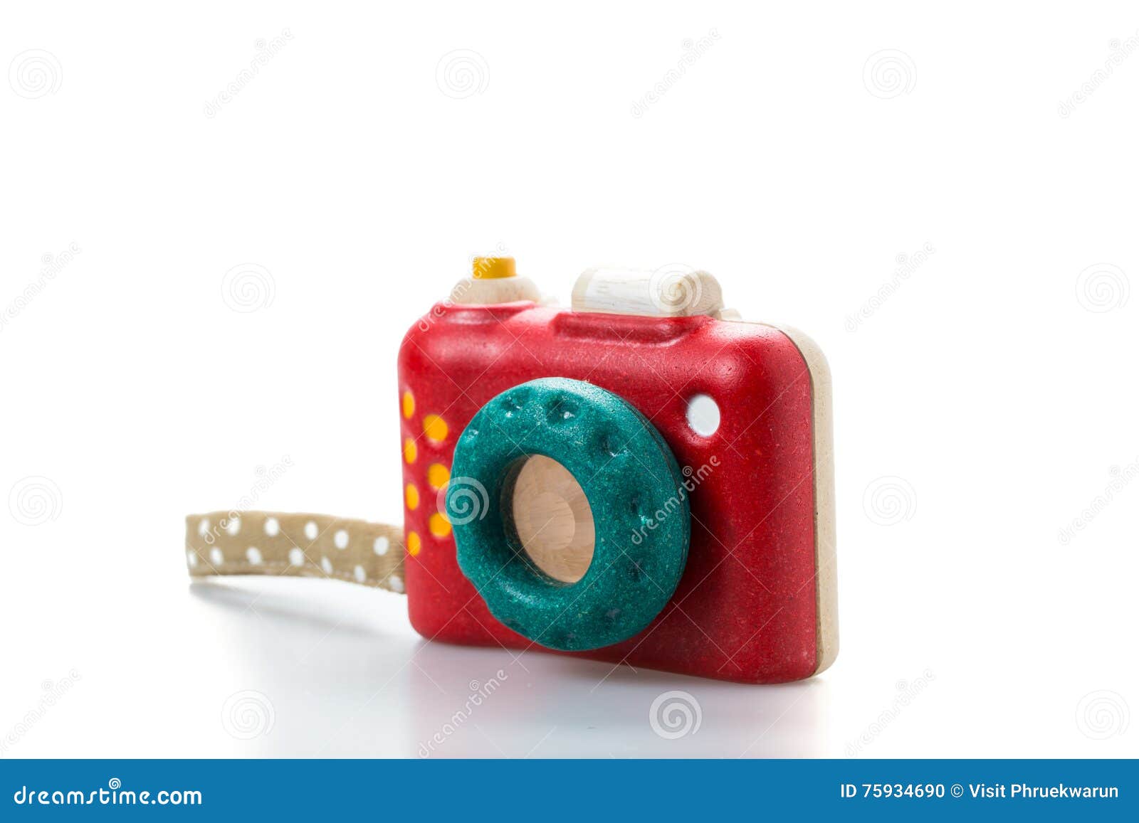 Wooden Toy Camera on White Background Stock Illustration - Illustration ...