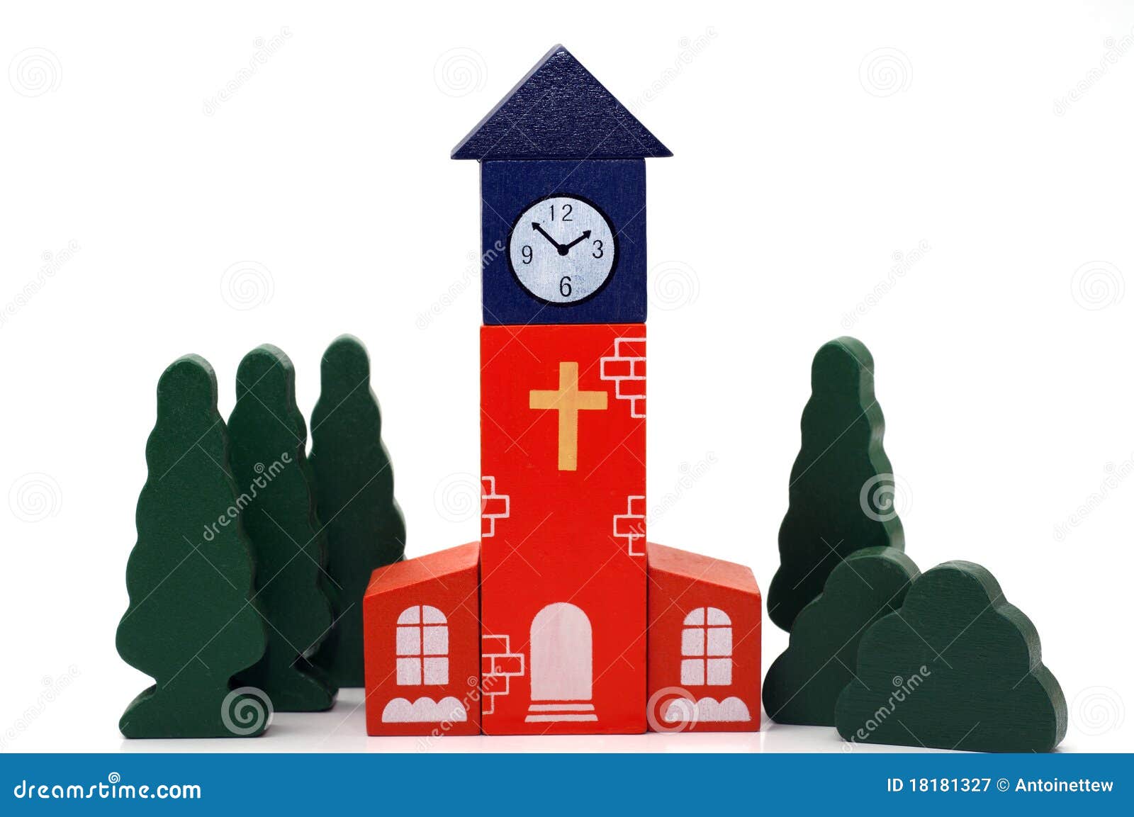 Wooden toy church stock image. Image of blue, building - 18181327