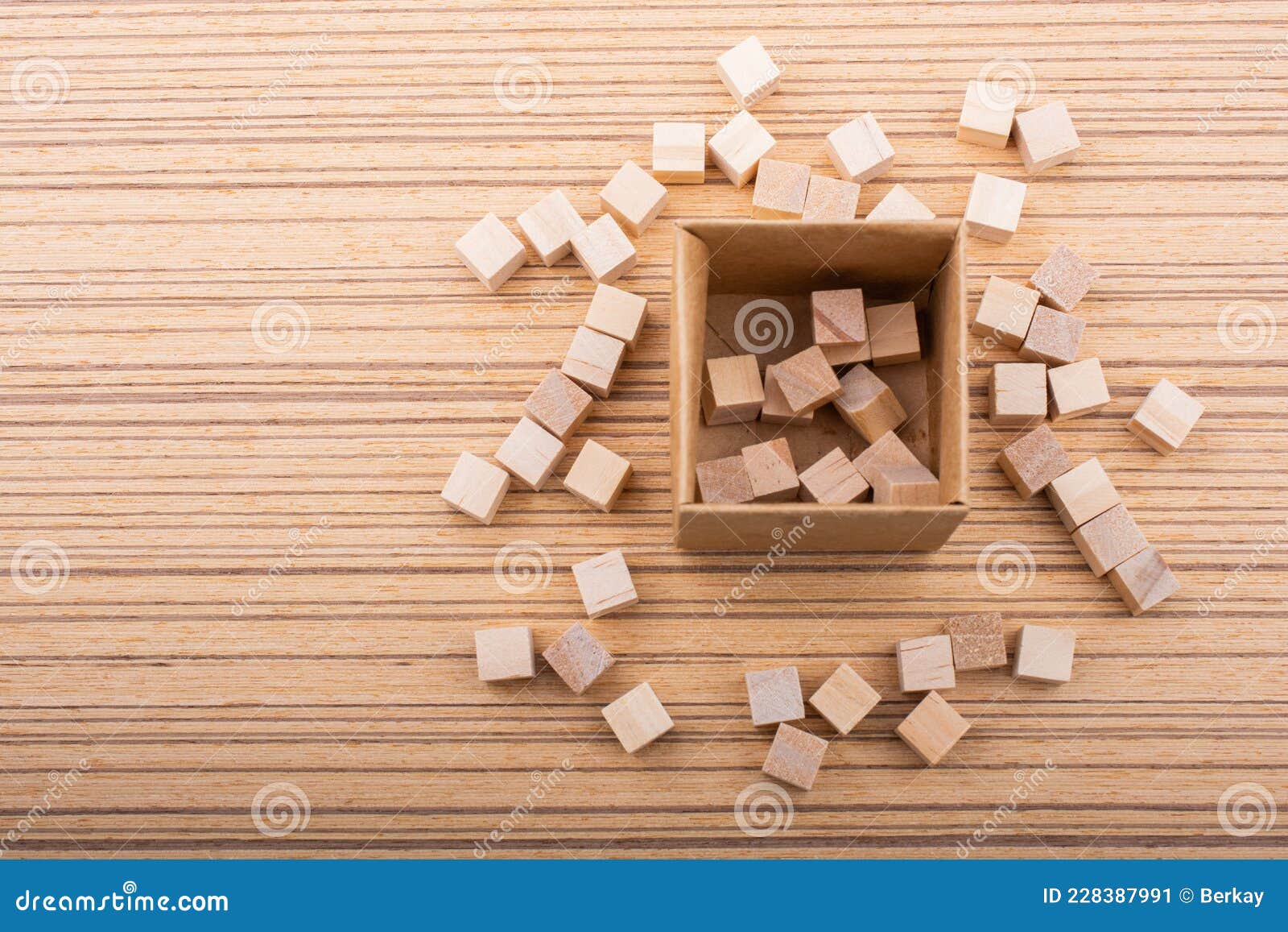 Wooden Toy Cubes As Educational Game Object on Wooden Background Stock ...