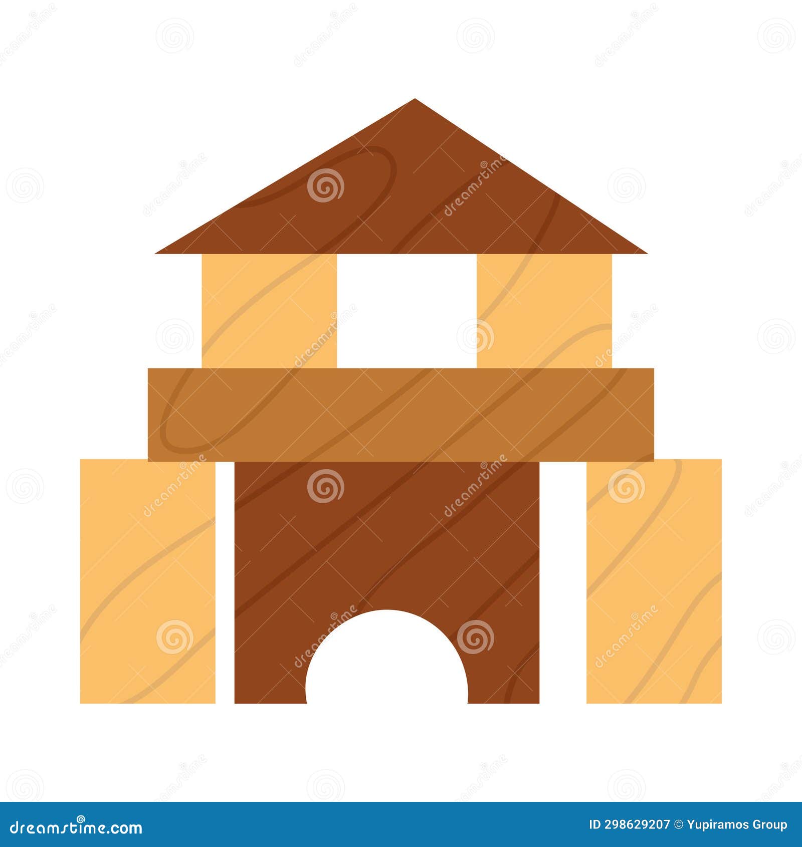 Wooden toy cubes house stock illustration. Illustration of vintage ...