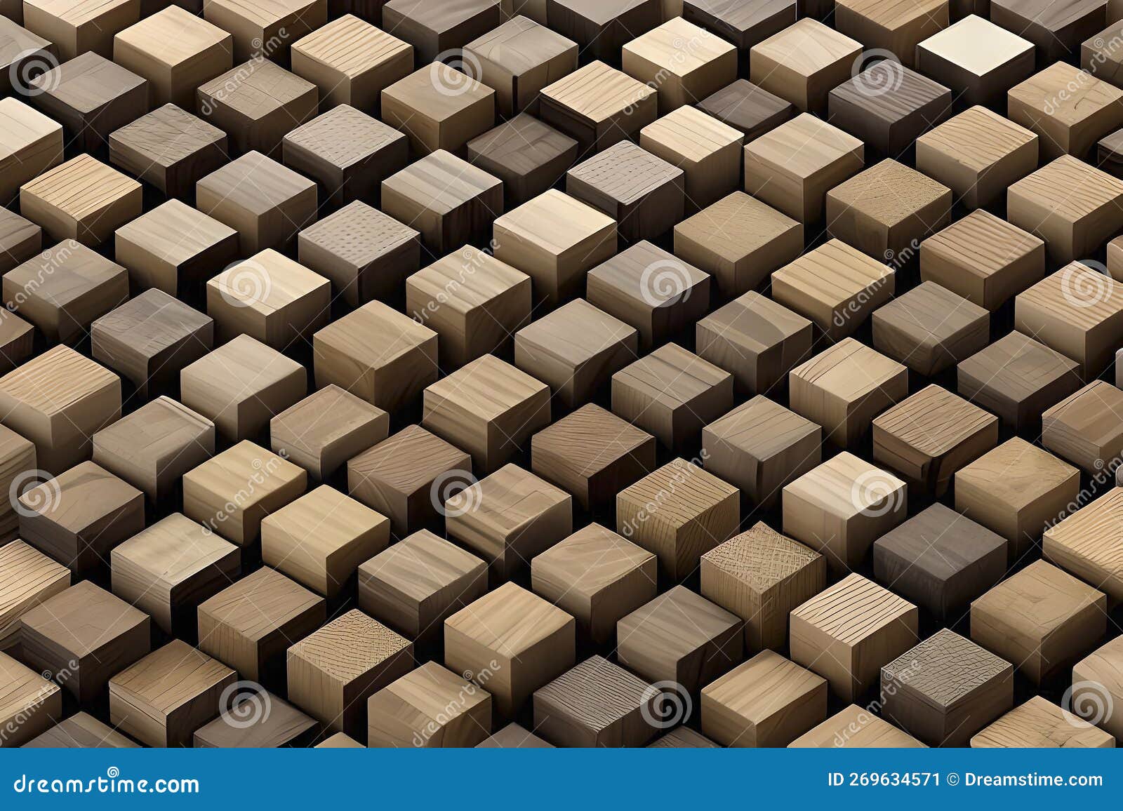 Wooden Toy Cubes in Rows and Columns Stock Illustration - Illustration ...