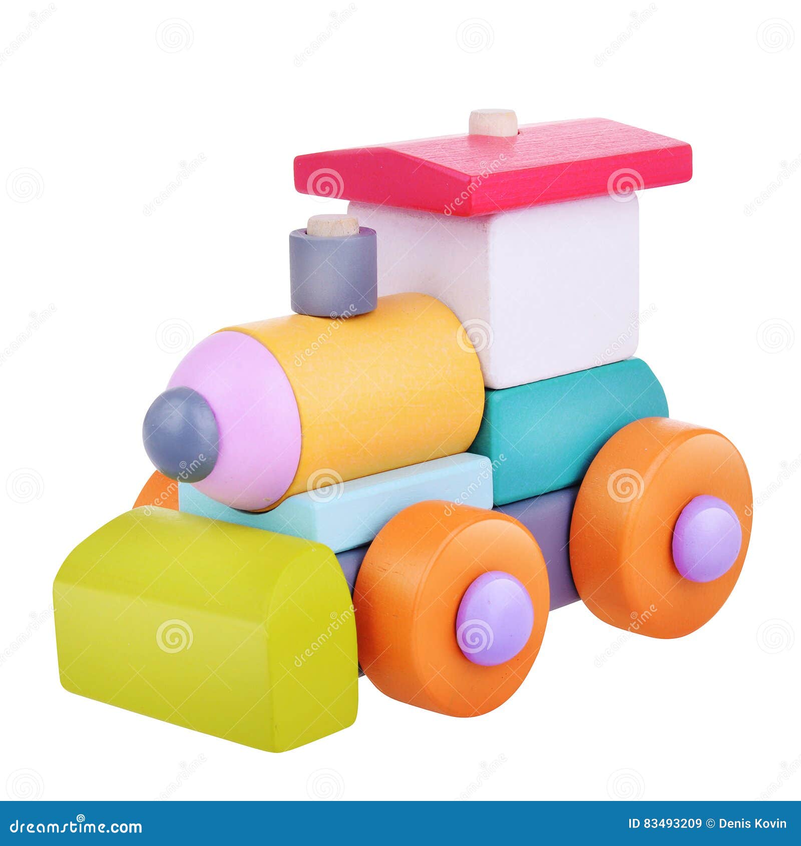Wooden Toy Logic Train with Clipping Path Stock Image - Image of ...