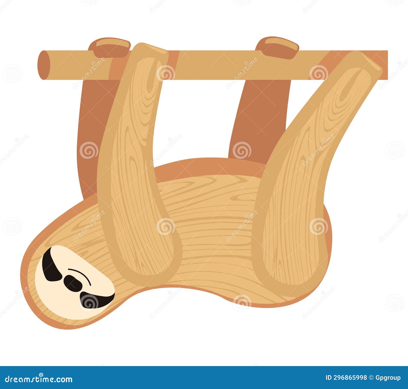 Wooden toy sloth stock illustration. Illustration of handmade - 296865998