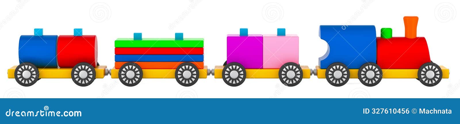 Wooden Toy Stacking Train. Shape Sorter, Side View Stock Illustration ...