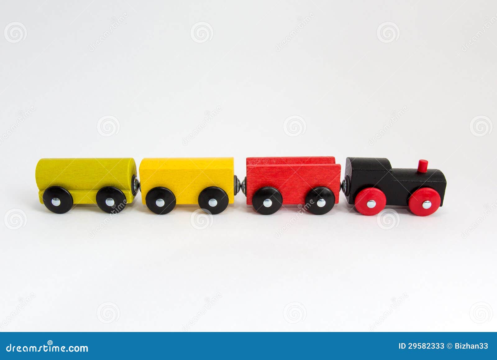 Wooden Toy Train on White Background Stock Image - Image of vibrant ...