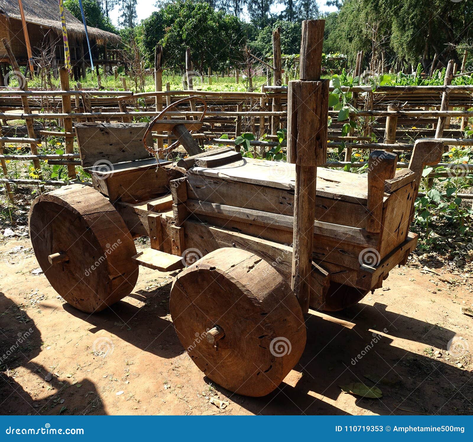 Wooden Tractor On Blue Background Royalty-Free Stock Photo ...